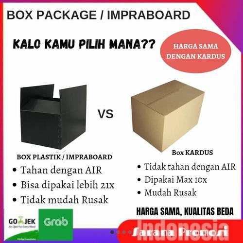 Jual kardus packing box plastik uk.60x30x40 - tahan air - hitam - BESAR ...