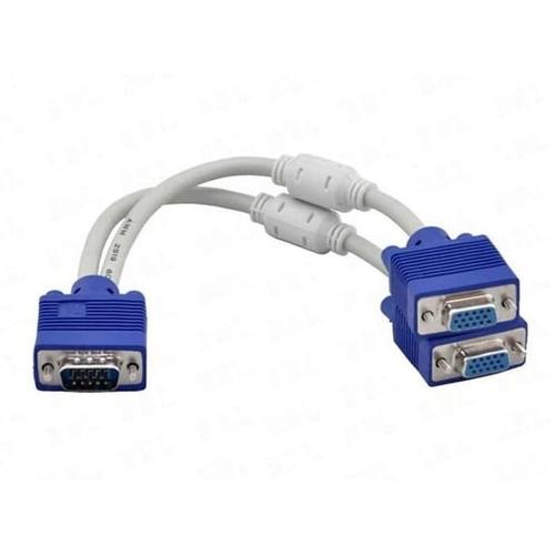 Jual CABLE VGA SPLITTER 2 PORT - KABEL VGA CABANG 1 MALE TO 2 FEMALE DB15 - Kepala Putih ...