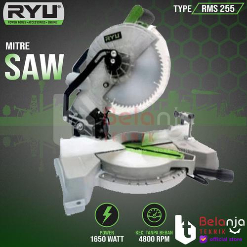 Promo Ryu Mitre Saw RMS-255 10 Inch 1650 Watt Mesin Potong Alumunium ...