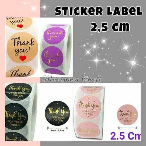 Jual Stiker label sticker thank you bulat warna 2,5 cm - Ungu - Kab ...