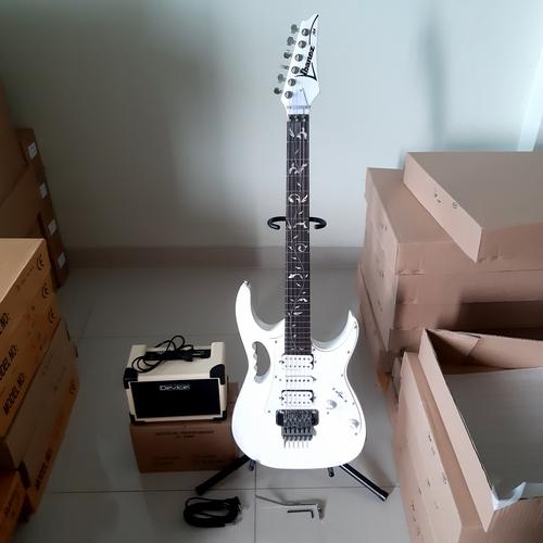 Jual Gitar Ibanez jem flower white plus ampli dan kabel jack new ...