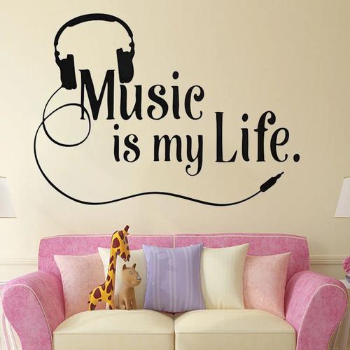 Jual Cutting Sticker Music Is My Life Dinding Musik Kaca Rumah Kafe ...