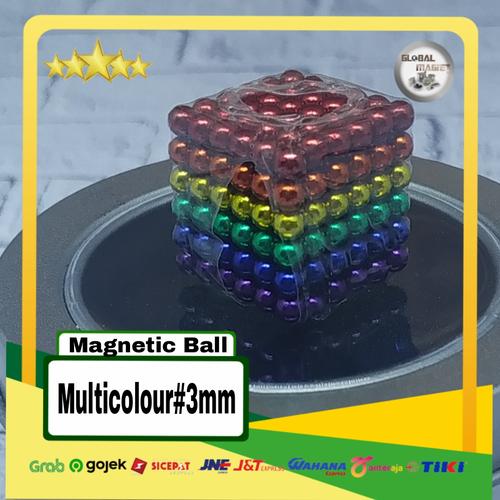 Jual 3 mm BOLA MAGNET 6 WARNA ISI 216 Pcs MAGNETIC BUCKY BALLS MULTI ...