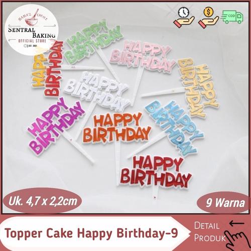 Jual Topper Kue Tulisan Ulang Tahun Ultah 9 / Toppers Cake Happy ...