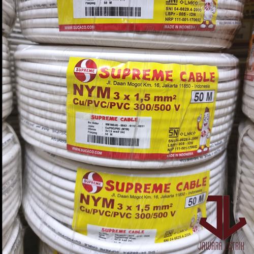 Jual SUPREME KABEL NYM 3X1,5 MM ROLLAN 50M 50 METER KAWAT - Jakarta ...