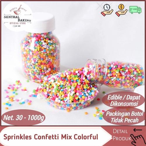Jual Sprinkle Confetti Hiasan Cake Colorful / Springkle Cake Springkel ...