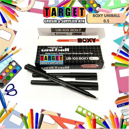 Jual BALLPOINT / PULPEN / BOXY UNIBALL 105 HITAM BIRU - Hitam - Kota ...