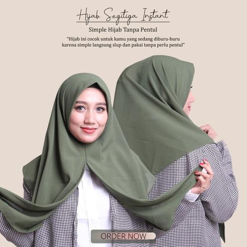 Jual Kerudung Segiempat Instan Terbaru Langsung Slup Hijab Polos Langsungan - hijau botol - Kota ...
