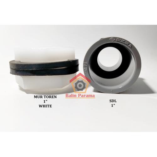 Jual Paket Mur Toren Flock Ring 1 inch Putih Fitting SDL PVC 1 inch ...