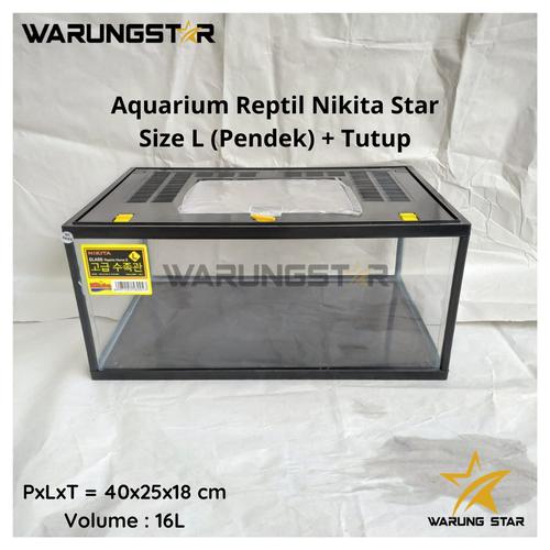 Jual AQUARIUM REPTIL NIKITA L PENDEK + TUTUP / KANDANG REPTILE HAMSTER KURA - Kota Tangerang ...