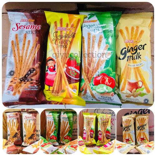 Jual ECER Biskuit Vegetable Cheese Sesame Ginger Curry Stick Stik Sayur ...