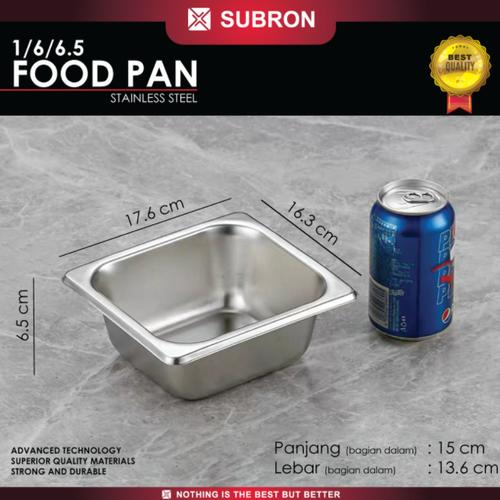 Promo SUBRON Gastronom Food Pan 1/6 Ke Dalam 6.5cm Wadah Penyimpan ...