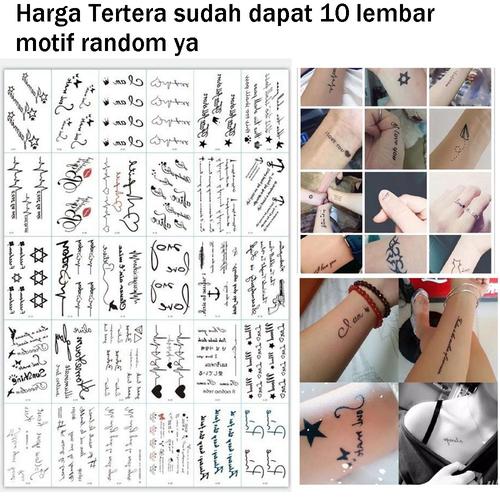 Jual 10 Lembar Tattoo Temporary Tato Tulisan Tato Temporer [TT-02 ...