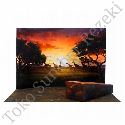 Jual Paper Craft Diorama Sunset Miniature Papercraft Diecast Background ...
