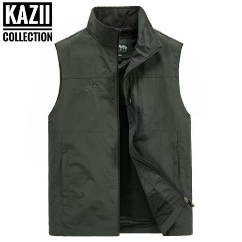 Jual jaket rompi pria motor/terbaru/elegan/ rompi polos - krem, L - Kab ...