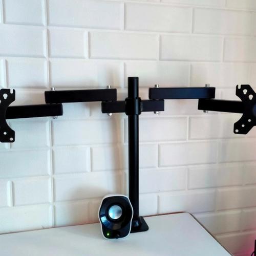 Jual Bracket Breket Double Stand Bracket Monitor Dual Mount Desk LCD ...