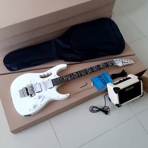 Jual Gitar ibanez jem flower white plus ampli dan kabel jack,tas dan ...