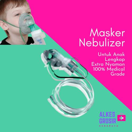 Jual Masker Nebulizer Anak Oksigen Uap Selang Medis Nebulizer Mask ...