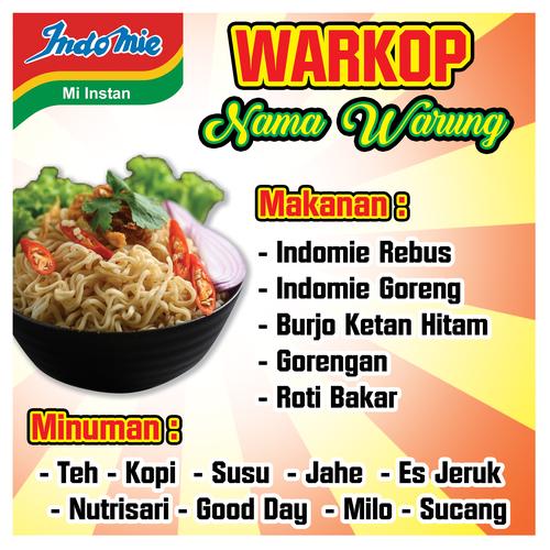 Jual SPANDUK / BANNER WARKOP (warung Kopi-Warung makan Indomie) ukuran ...