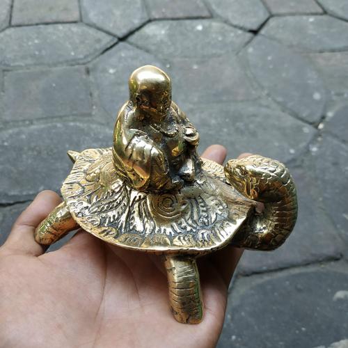 Jual Patung Dewa Uang Buda Naik Kura Kura Kuningan Unik - Kab ...
