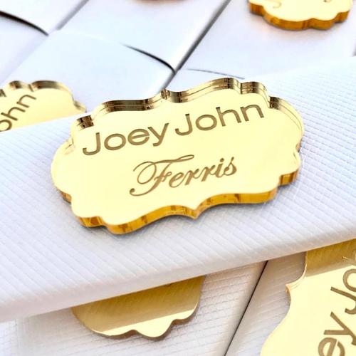 Jual Acrylic Mirror Ribbon Tag Hiasan Hampers Hang Tag Akrilik Label ...