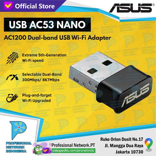 Jual ASUS USB-AC53 Nano USB Wireless Adapter Dual-Band - Jakarta Pusat ...