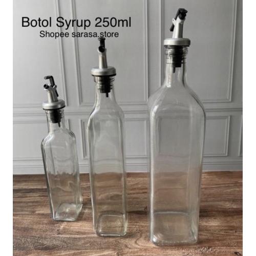 Jual Botol Syrup Kaca Sirup Beling Glass Kemasan Liquid Oil 250ml 250 ...
