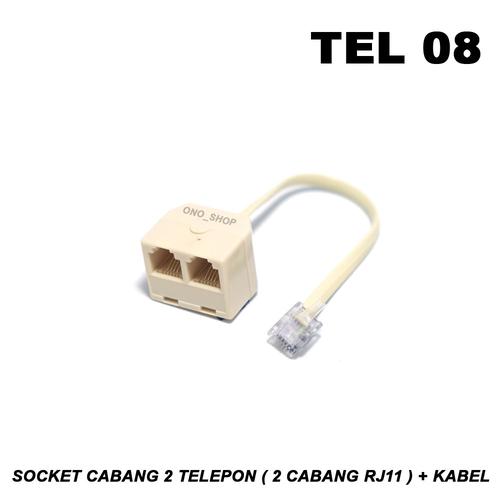 Jual Socket Cabang 2 Telepon ( 2 Cabang RJ11 ) + Kabel - Jakarta Barat ...