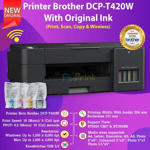 Promo PRINTER BROTHER DCP-T420W T420 Inkjet AIO Wifi Garansi Print Scan ...