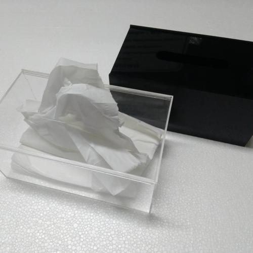 Jual Tempat tisu / kotak box tissue akrilik bening transparan/hitam ...