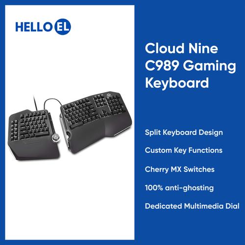 Jual Cloud Nine C989 Ergonomic RGB Mechanical Gaming Keyboard - Blue ...