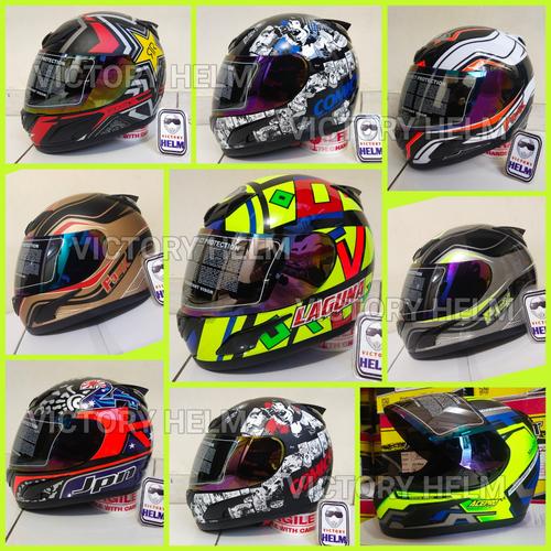 Jual helm jpn tanduk fullface motif 100% ORIGINAL - hitam glossy, All ...
