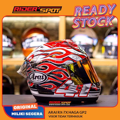 Jual Helm Motor Arai RX-7X Haga GP Red White Flame Full Face Helmet Japan - Jakarta Timur ...