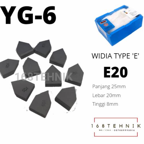 Jual MATA WIDIA E20 / PAHAT WIDIA YG6 E20 PCS / BETEL WIDIA YG-6 E20 ...