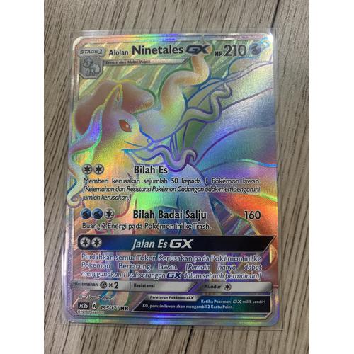 Jual ALOLAN NINETALES GX HR AS2B WATER HOLO FOIL KARTU POKEMON TCG INDO - Kab. Tangerang - Epic ...