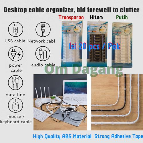 Jual [Isi 20 pcs] Super Stick Wire Cord Cable Kabel Holder Original 3M ...