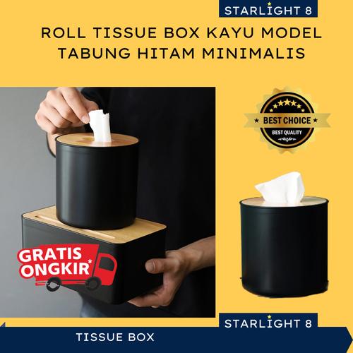 Jual Kotak Tisu Gulung Kayu Roll Tissue Box Tabung Minimalis Premium ...