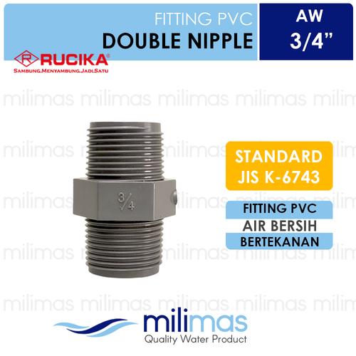 Jual Rucika Wavin - Double Nipple / Dobel Nepel 0.75 Inch (3/4") PVC AW - Kota Surabaya ...
