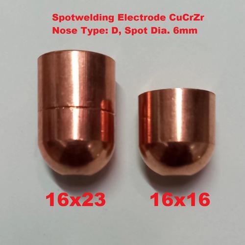 Jual SPOTWELDING ELECTRODE CAP TIP CuCrZr Type: D Spot Dia 6mm 16x23 ...