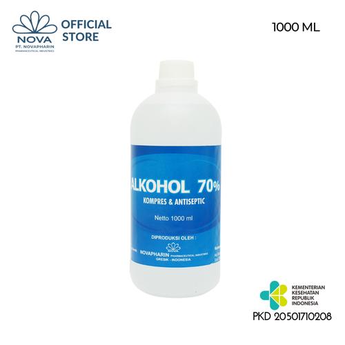 Jual Alkohol 70% 1 Liter Novapharin / Antispetik / Disinfektan - Kota ...