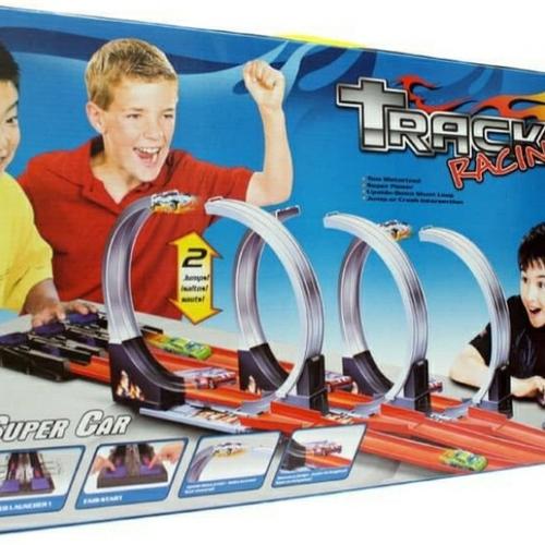 Jual mainan track racing hot wheels arena balap mobil mobilan 3 jalur ...