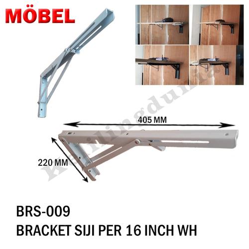 Jual Siku Rak Penyangga Meja Lipat Dinding Bracket Foldable 16" White ...