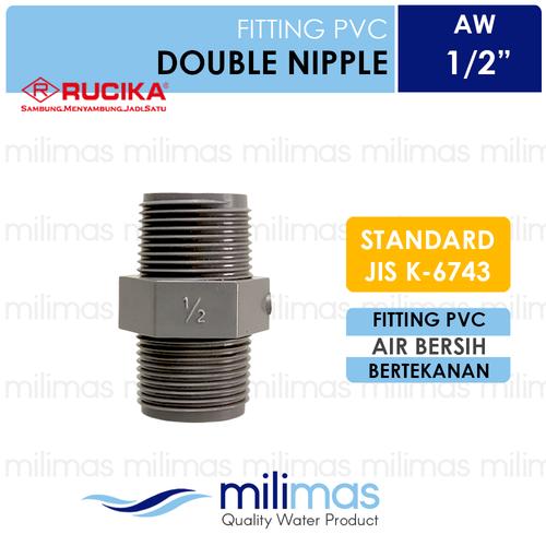 Jual Rucika Wavin - Double Nipple / Dobel Nepel 0.5 Inch (1/2") PVC AW - Kota Surabaya - MILIMAS ...