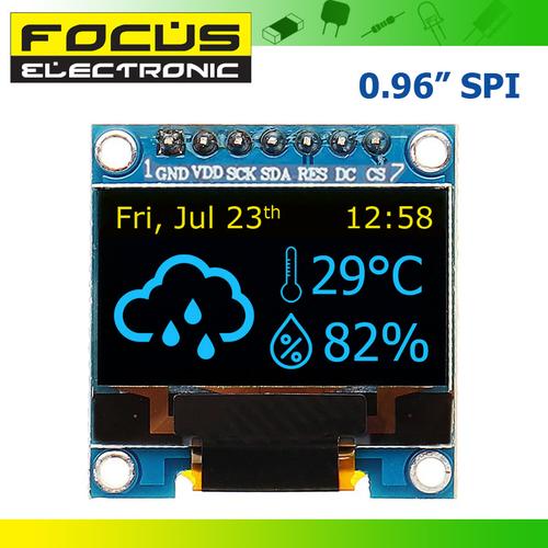 Jual 0.96 inch Yellow Blue SPI OLED Module 128x64 0.96" LCD for Arduino ...