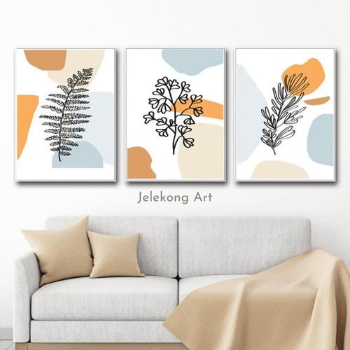 Jual Lukisan Minimalis Modern Bunga Asli Lukisan Tangan (JA18) - Frame ...