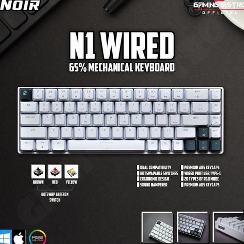 Jual Noir N1 White - 65% Wired Rgb Mechanical Keyboard - Brown Switch ...