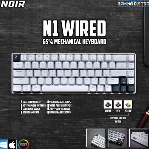 Jual Noir N1 Rgb 65% Wired White Mechanical Keyboard - Brown Switch ...