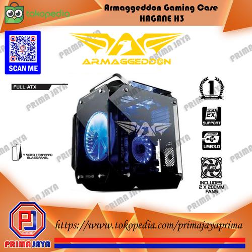 Jual ARMAGGEDDON Gaming Case Hagane H3 casing PC Komputer ATX - Merah ...
