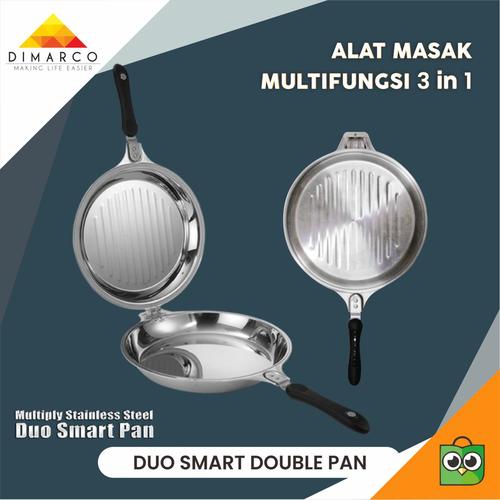 Promo Duo Smart Pan Double Pan Stainless 304 Magnetic Handle 3 in 1 ...