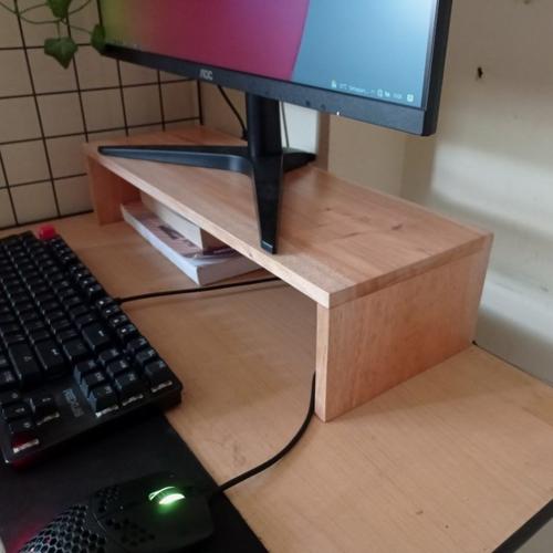 Jual Meja Monitor Alas Monitor Stand Monitor Kayu - Coklat Muda ...
